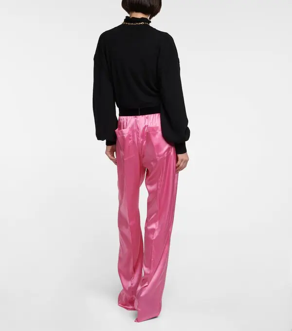 TOM FORD High-rise Satin Pants - Pink
