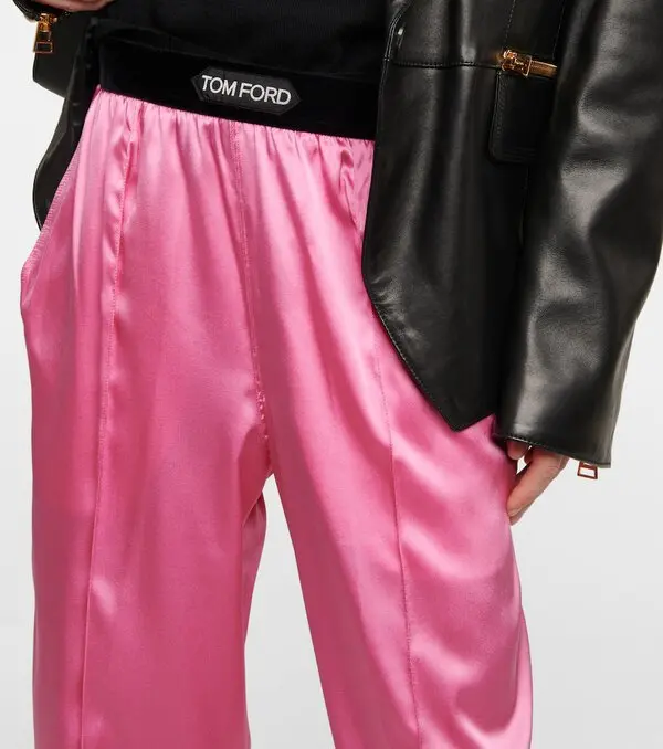 TOM FORD High-rise Satin Pants - Pink