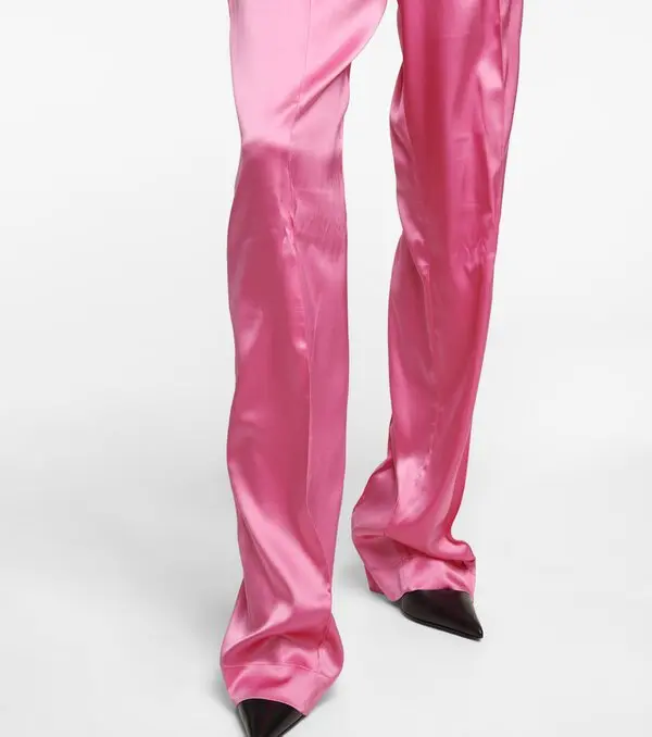 TOM FORD High-rise Satin Pants - Pink