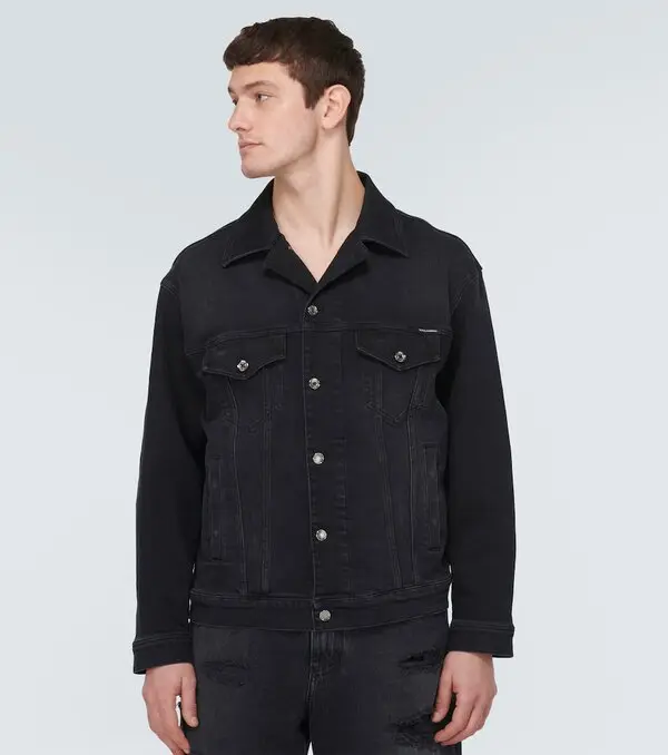 Dolce & Gabbana Zip-up Denim Jacket With Hood - Blue