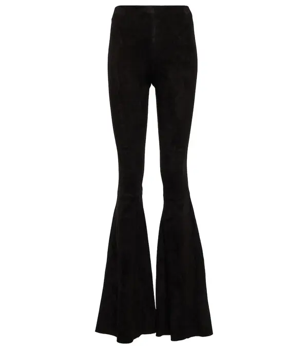 Stouls High-rise Suede Flared Pants