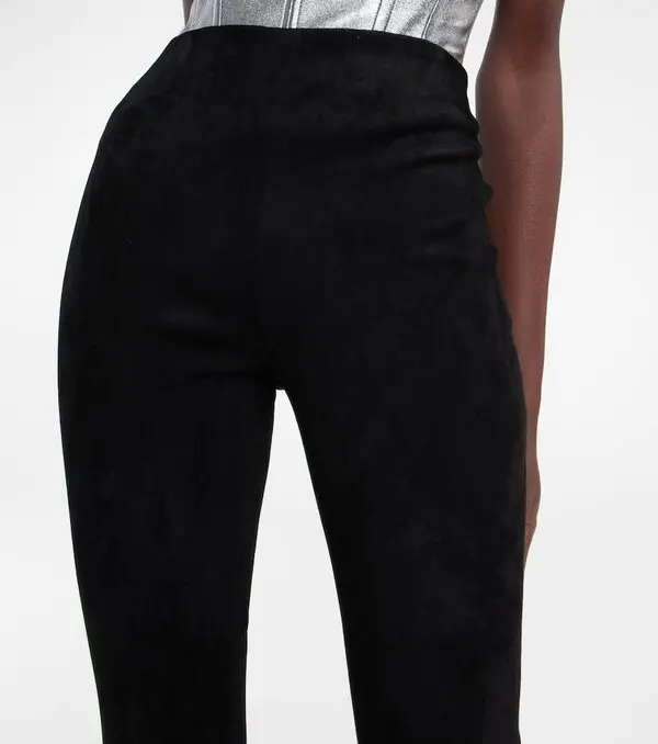 Stouls High-rise Suede Flared Pants