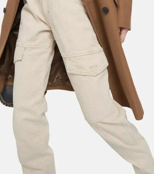 MARANT ETOILE Vayoneo Straight Cargo Jeans - Beige