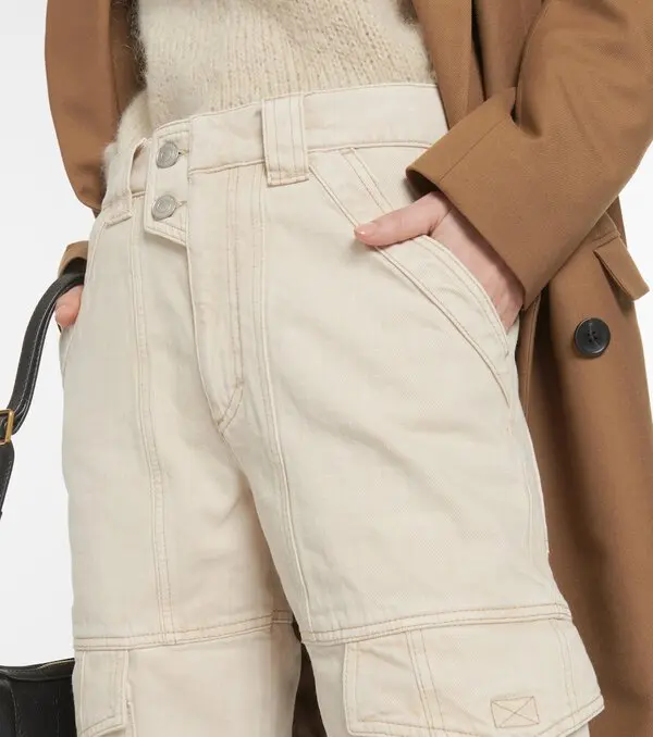 MARANT ETOILE Vayoneo Straight Cargo Jeans - Beige