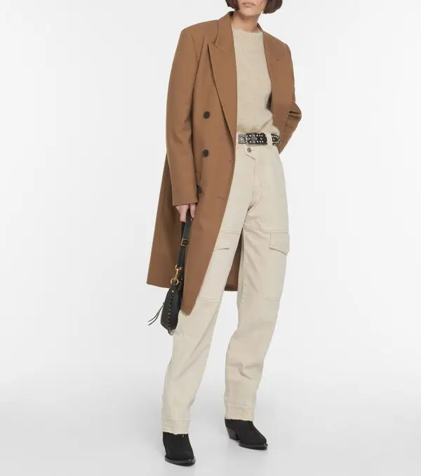 MARANT ETOILE Vayoneo Straight Cargo Jeans - Beige