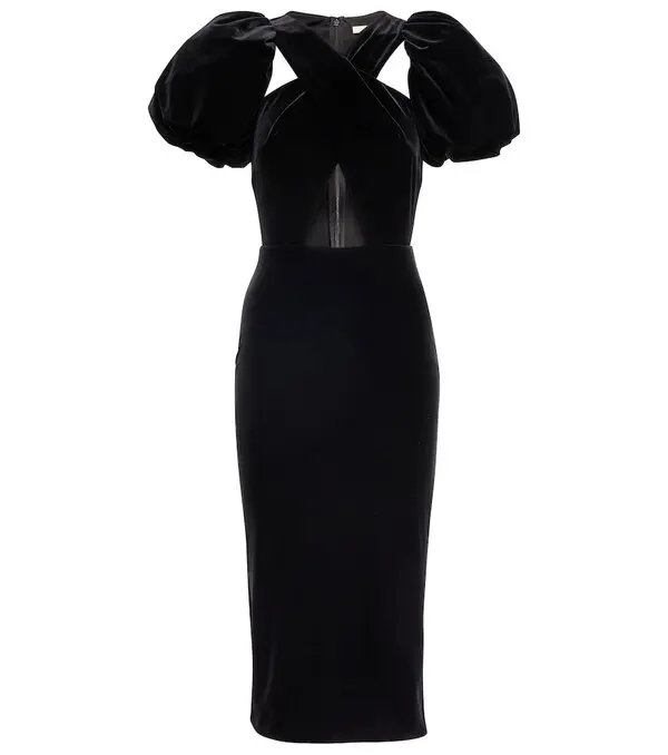 CHRISTOPHER KANE Wrap Velvet Midi Dress