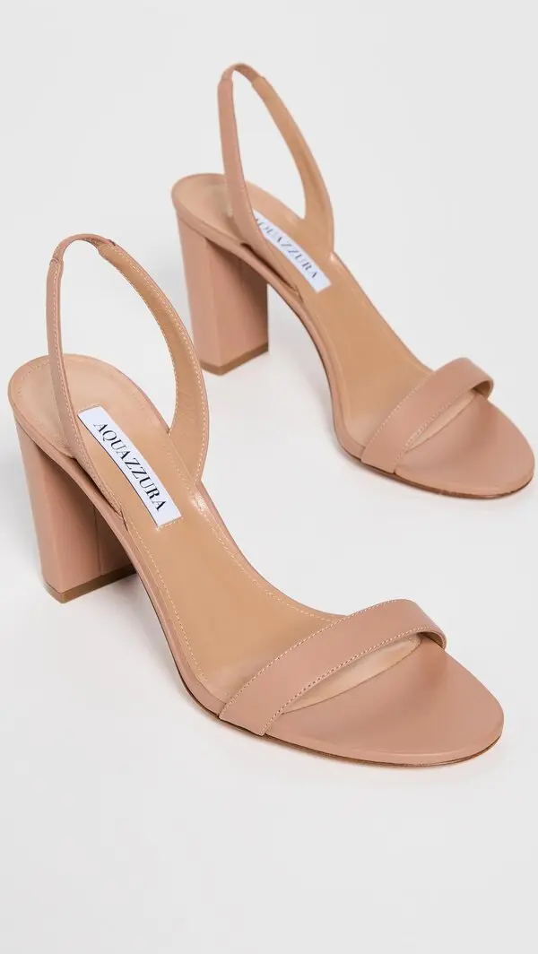 AQUAZZURA So Nude Block Sandals 85