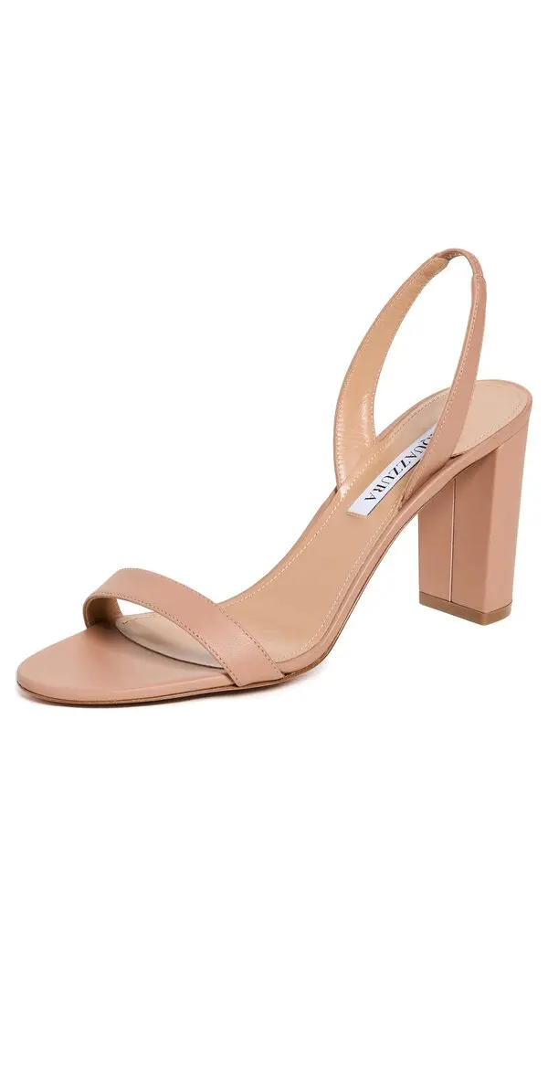 AQUAZZURA So Nude Block Sandals 85