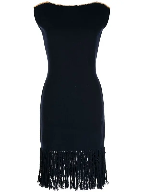 ONEFIFTEEN Fringed-edge Wool Dress