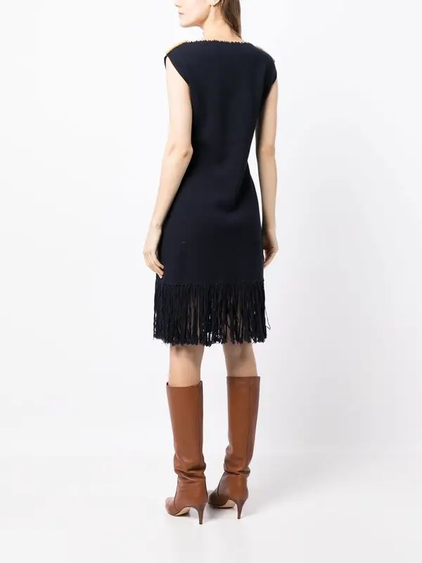 ONEFIFTEEN Fringed-edge Wool Dress