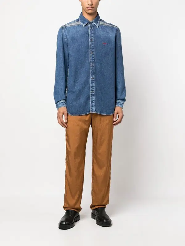 DIESEL® Embroidered-logo Denim Shirt