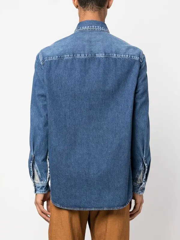 DIESEL® Embroidered-logo Denim Shirt
