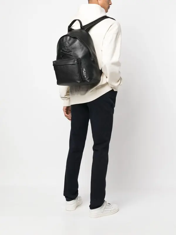 Philipp Plein Embossed Skull Backpack