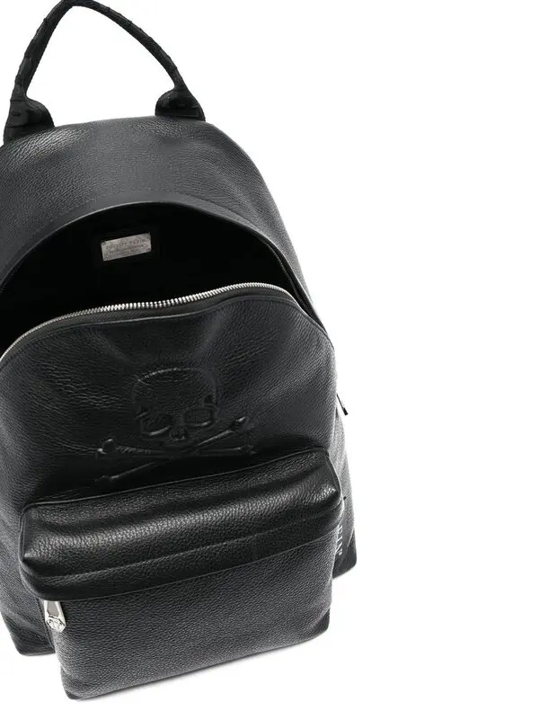 Philipp Plein Embossed Skull Backpack