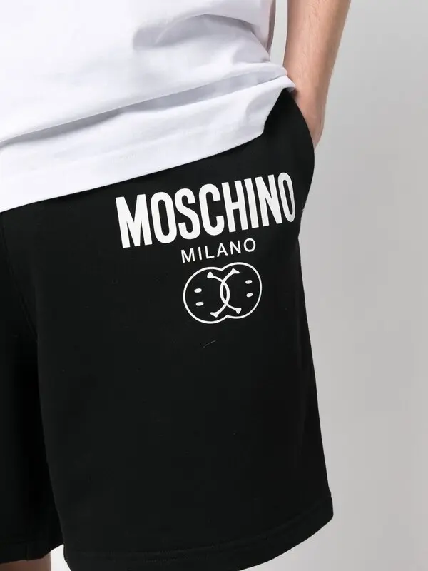 Moschino X Smiley Cotton Jersey Shorts - Black