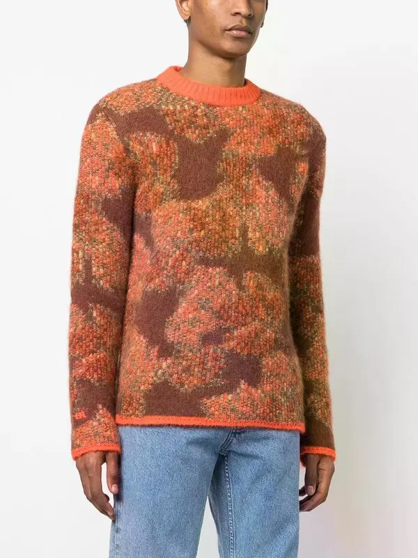 ERL Intarsia-knit Alpaca-wool Jumper - Orange