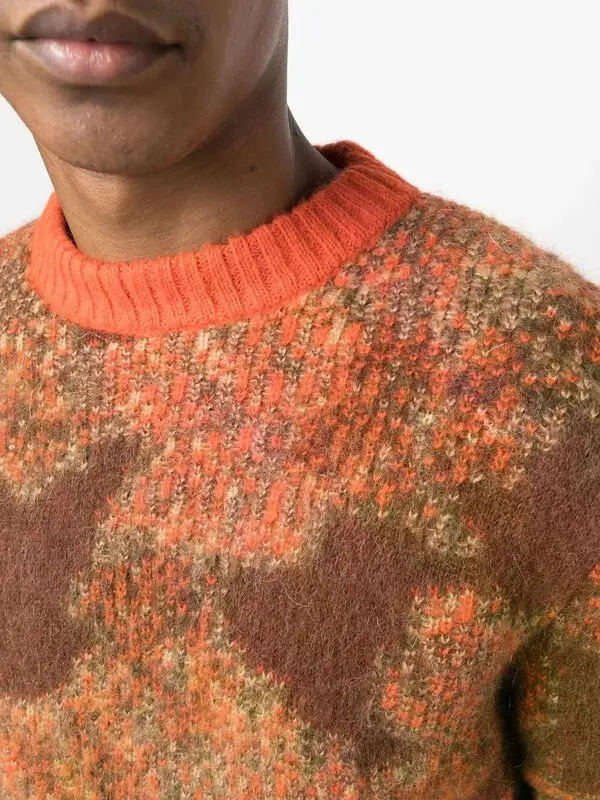 ERL Intarsia-knit Alpaca-wool Jumper - Orange