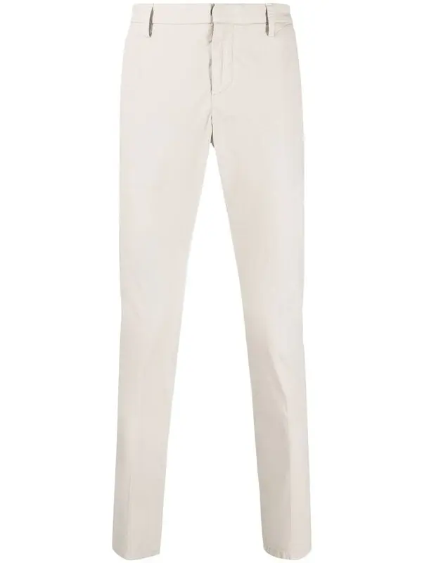DONDUP Pressed-crease Cotton Chinos - White