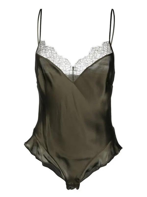 MAISON CLOSE Lace-trim Bodysuit