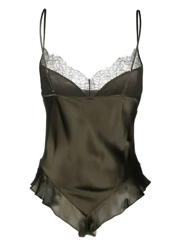 MAISON CLOSE Lace-trim Bodysuit