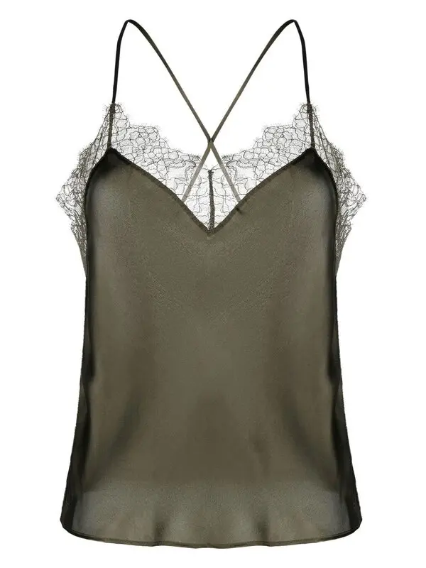 MAISON CLOSE Rendez-vous Lace-trim Camisole - Green
