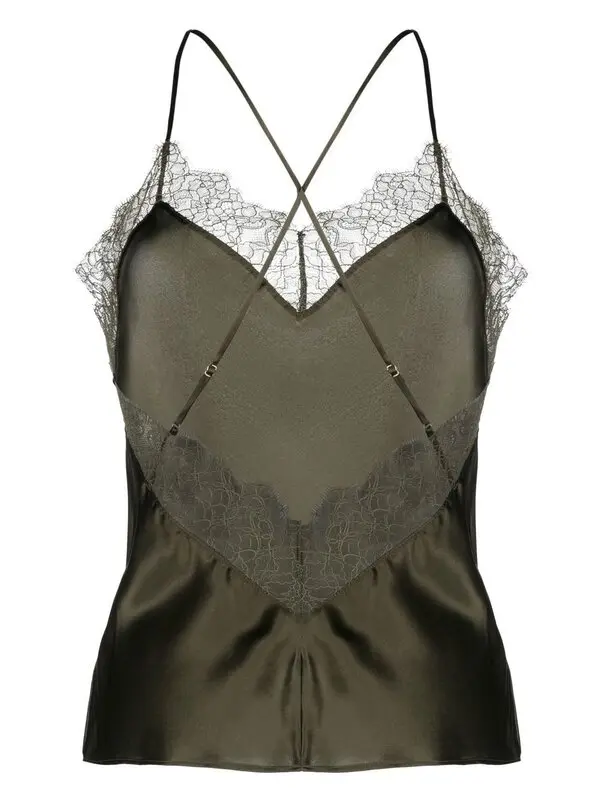 MAISON CLOSE Rendez-vous Lace-trim Camisole - Green