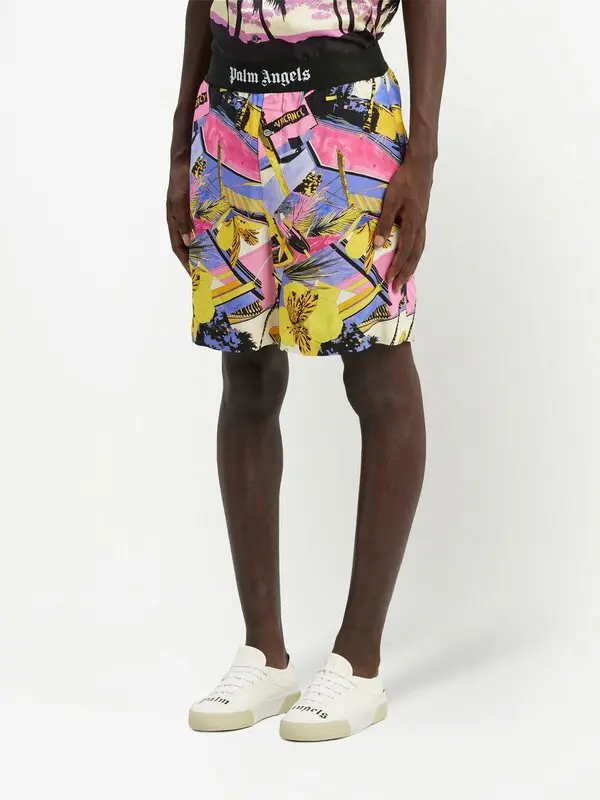 Palm Angels Miami Floral-print Deck Shorts