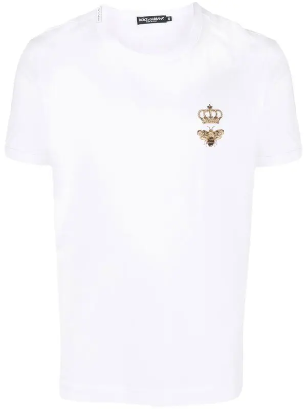 Dolce & Gabbana Embroidered Cotton T-shirt - White