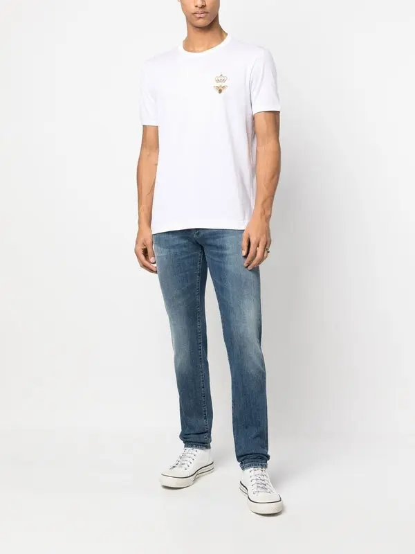 Dolce & Gabbana Embroidered Bee Cotton T-shirt - White