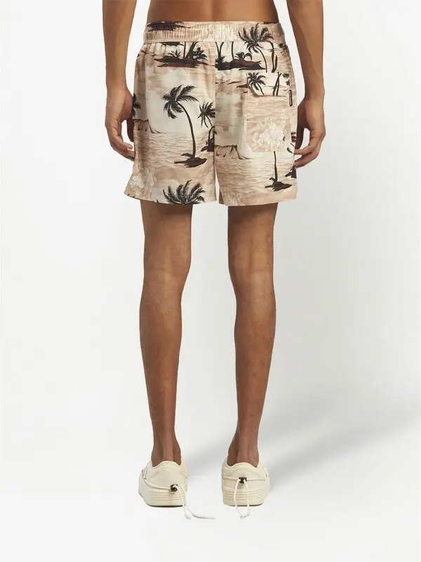Palm Angels Dream Drawstring Swim Shorts - Neutrals