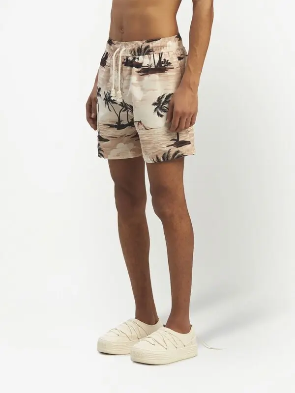 Palm Angels Dream Drawstring Swim Shorts - Neutrals