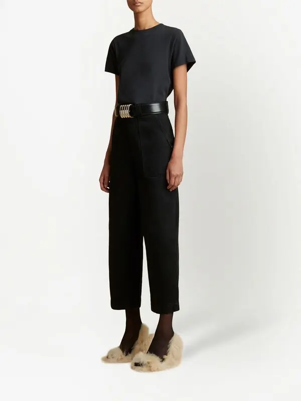 Khaite Emmy Lou Crewneck Short Sleeve T-shirt - Black