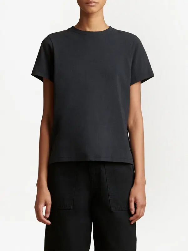 Khaite Emmy Lou Crewneck Short Sleeve T-shirt - Black