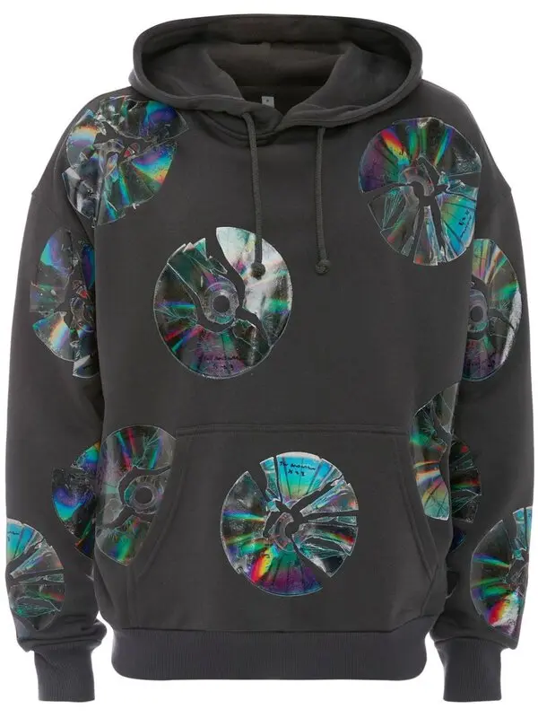 JW Anderson Graphic-print Cotton Hoodie - Black