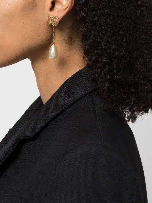 Dolce & Gabbana Logo Drop Earrings