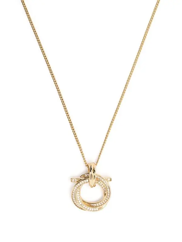 FERRAGAMO Crystal-embellished Pendant Necklace - Gold