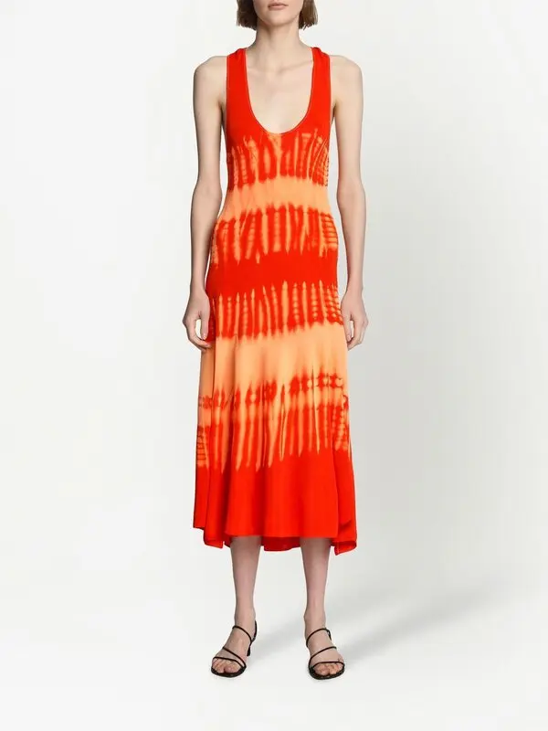 Proenza Schouler Tie-dye Print Knitted Dress - Orange