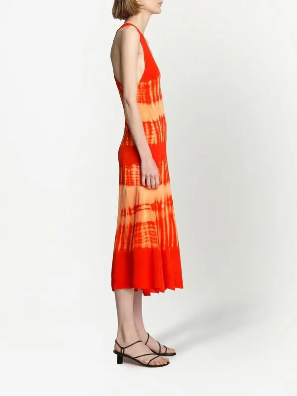 Proenza Schouler Tie-dye Print Knitted Dress - Orange