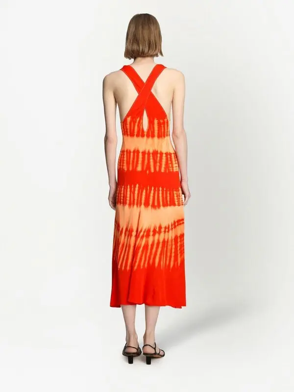 Proenza Schouler Tie-dye Print Knitted Dress - Orange