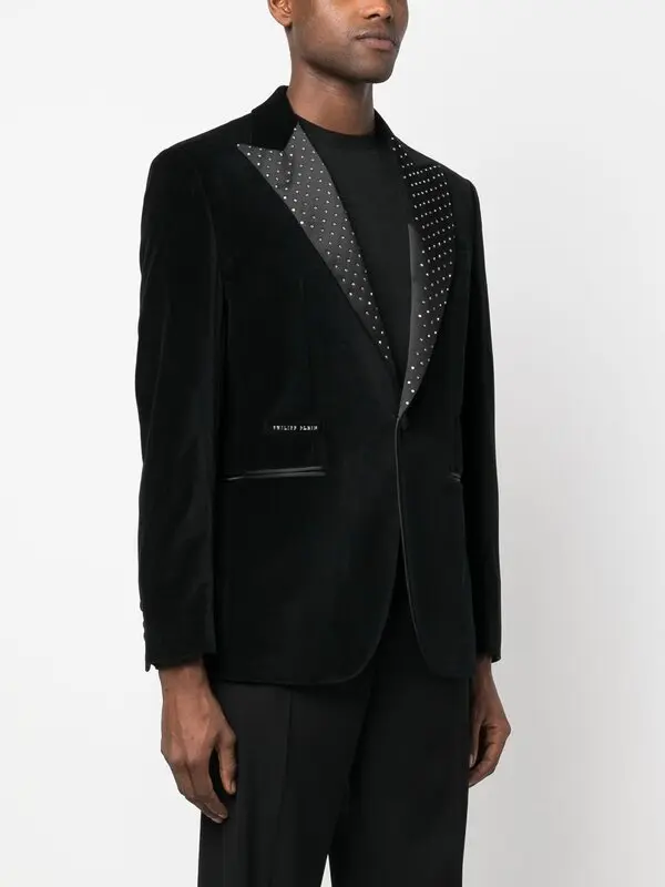 Philipp Plein Single-breasted Velvet Blazer