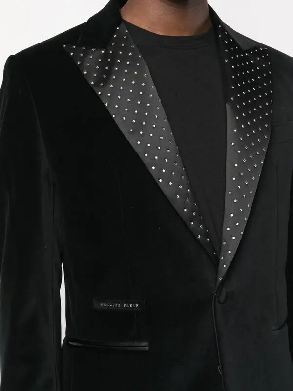 Philipp Plein Single-breasted Velvet Blazer