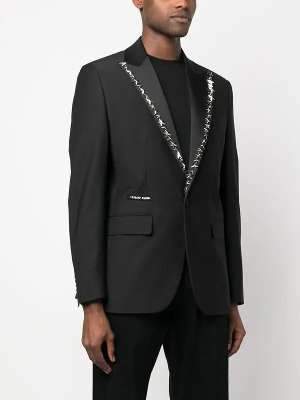 Philipp Plein Star Stud-embellished Single-breasted Blazer