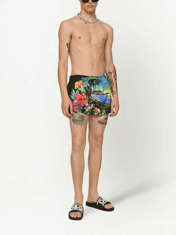 Dolce & Gabbana Graphic-print Swim Shorts