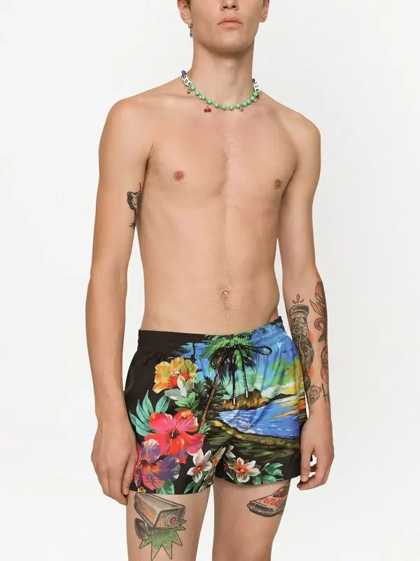 Dolce & Gabbana Graphic-print Swim Shorts