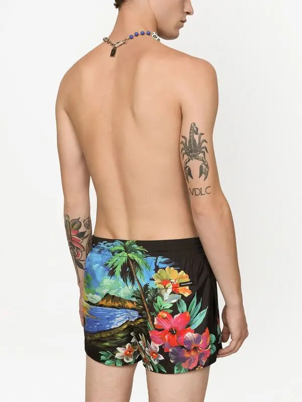 Dolce & Gabbana Graphic-print Swim Shorts