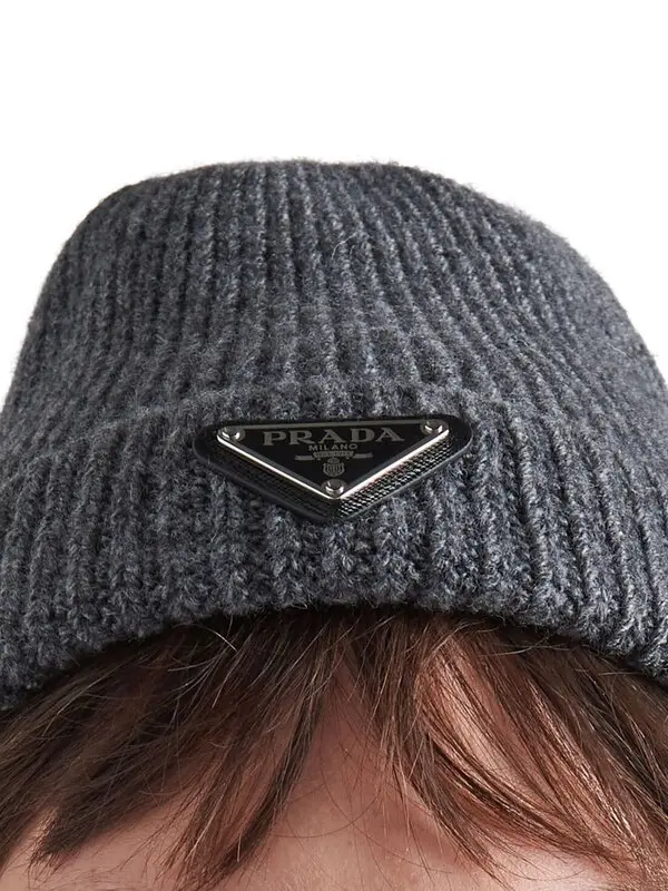 Prada Wool-cashmere Beanie - Grey