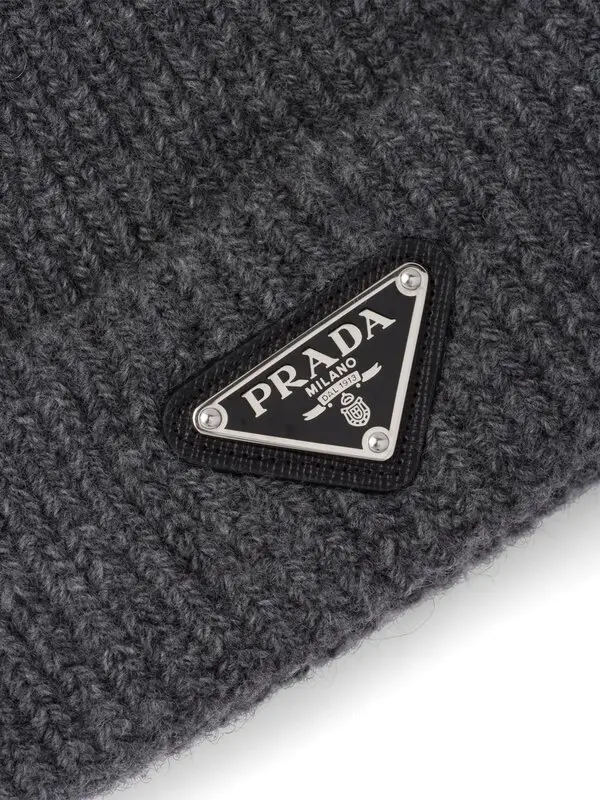 Prada Wool-cashmere Beanie - Grey