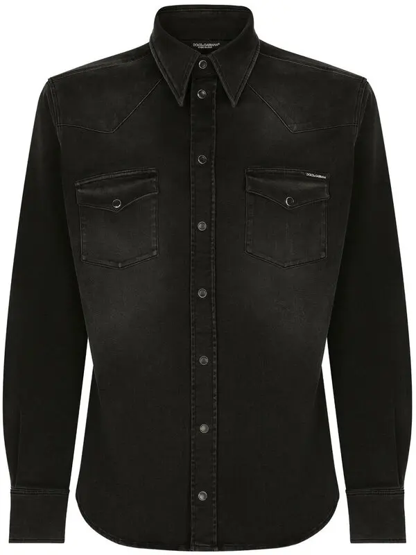 Dolce & Gabbana Button-up Denim Shirt - Black