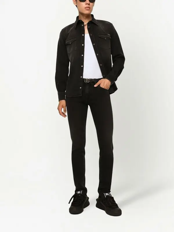 Dolce & Gabbana Button-up Denim Shirt - Black