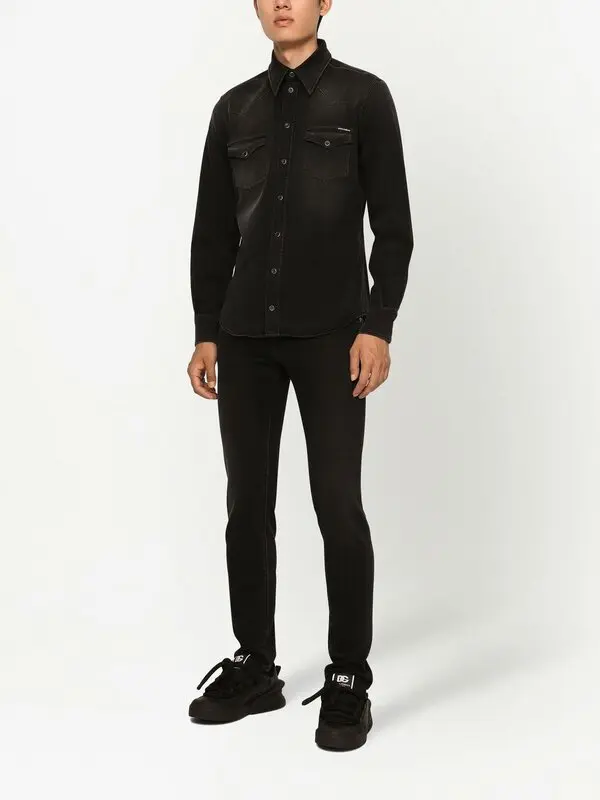 Dolce & Gabbana Button-up Denim Shirt - Black
